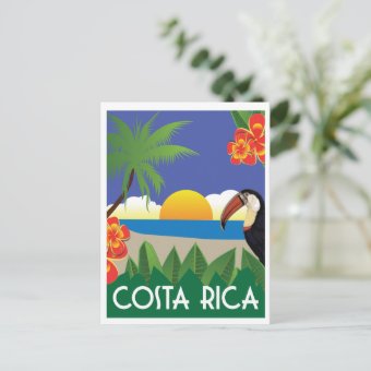 Costa Rica vintage travel style Postcard | Zazzle