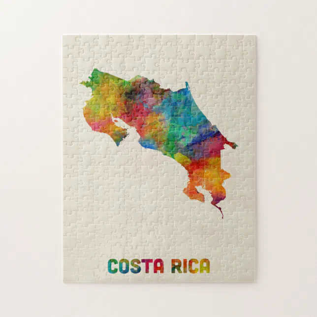 Costa Rica Watercolor Map Jigsaw Puzzle | Zazzle