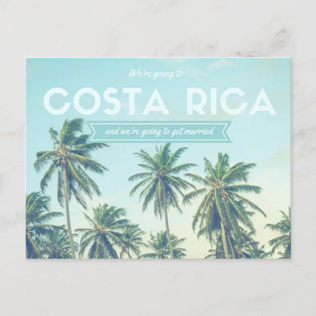 Costa Rica Wedding Tropical Beach Save the Dates Announcement Postcard ...