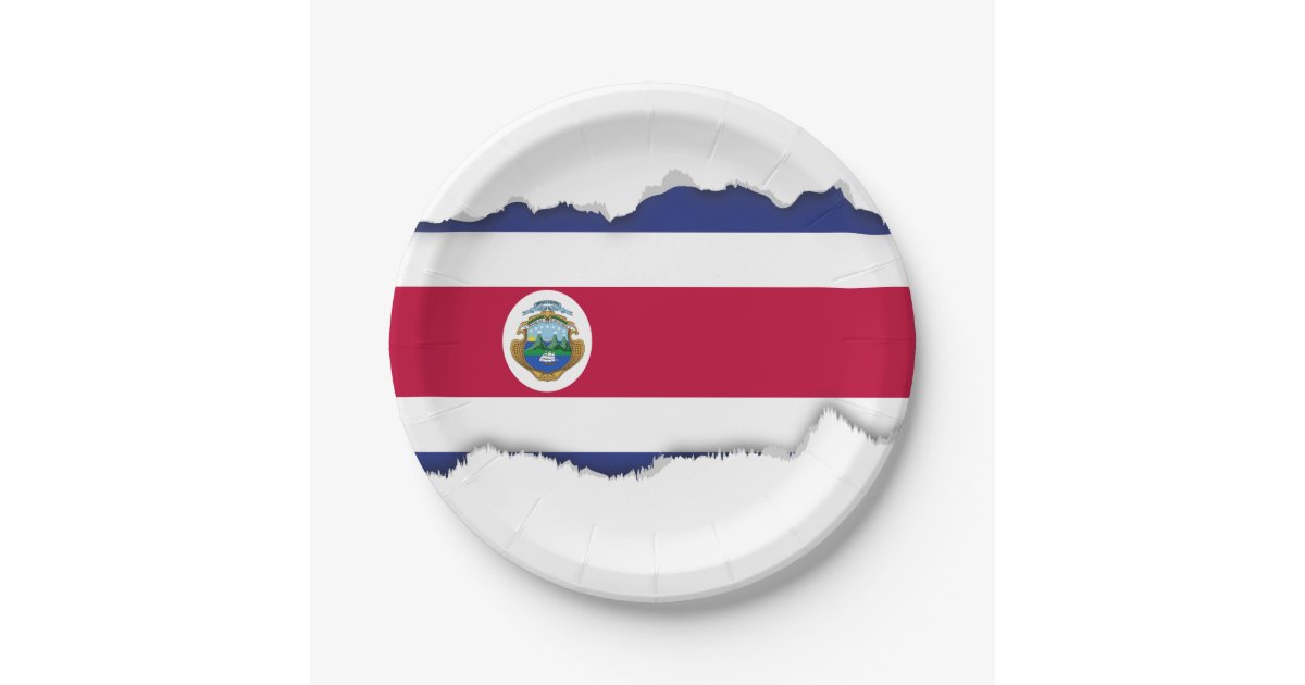 Costa Rican Flag Paper Plates | Zazzle