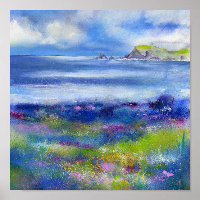 Costal Spring Cornwall Poster | Zazzle