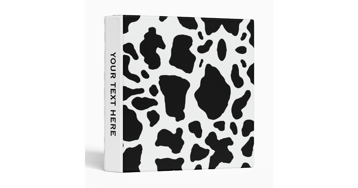 Costume Black and White Cow Print 3 Ring Binder | Zazzle