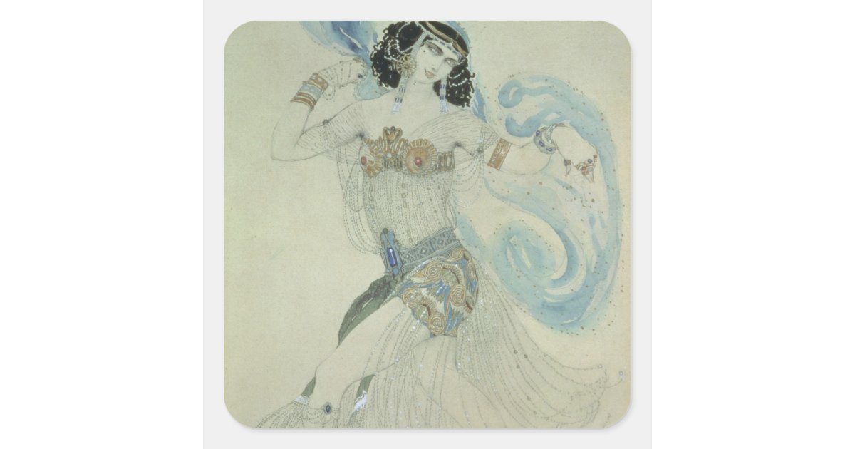 Costume design for Salome Square Sticker | Zazzle