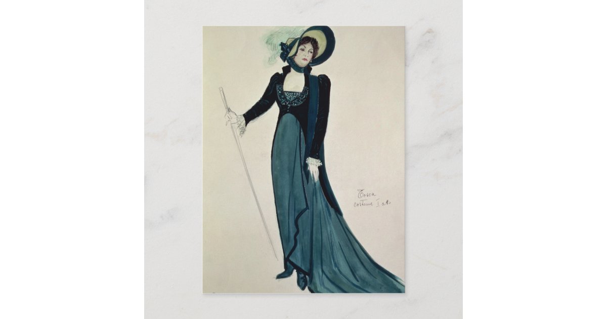 Costume design for Tosca Postcard | Zazzle
