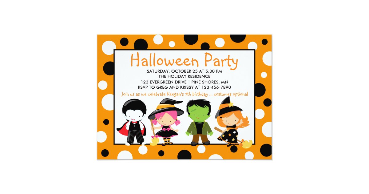 Costume Kids Halloween Party Invitations | Zazzle.com