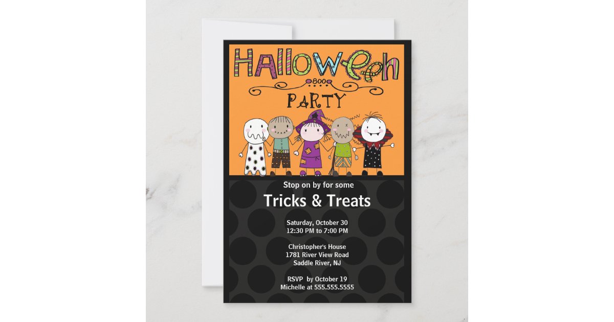 Costume Party Halloween Party Invitation Cute | Zazzle