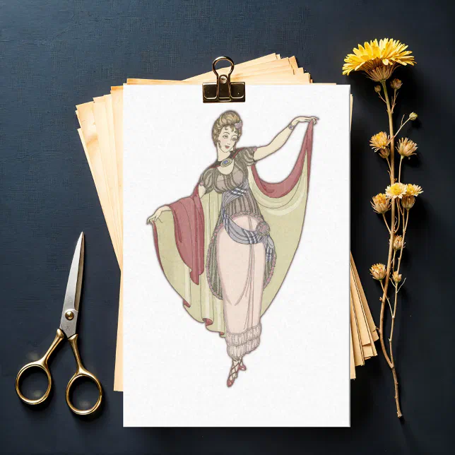 Costumes Parisiens- Dance dress, decoupage Tissue Paper | Zazzle