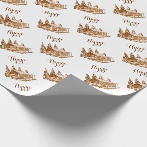 Cosy Log Cabin - Hygge or your own text Wrapping Paper | Zazzle