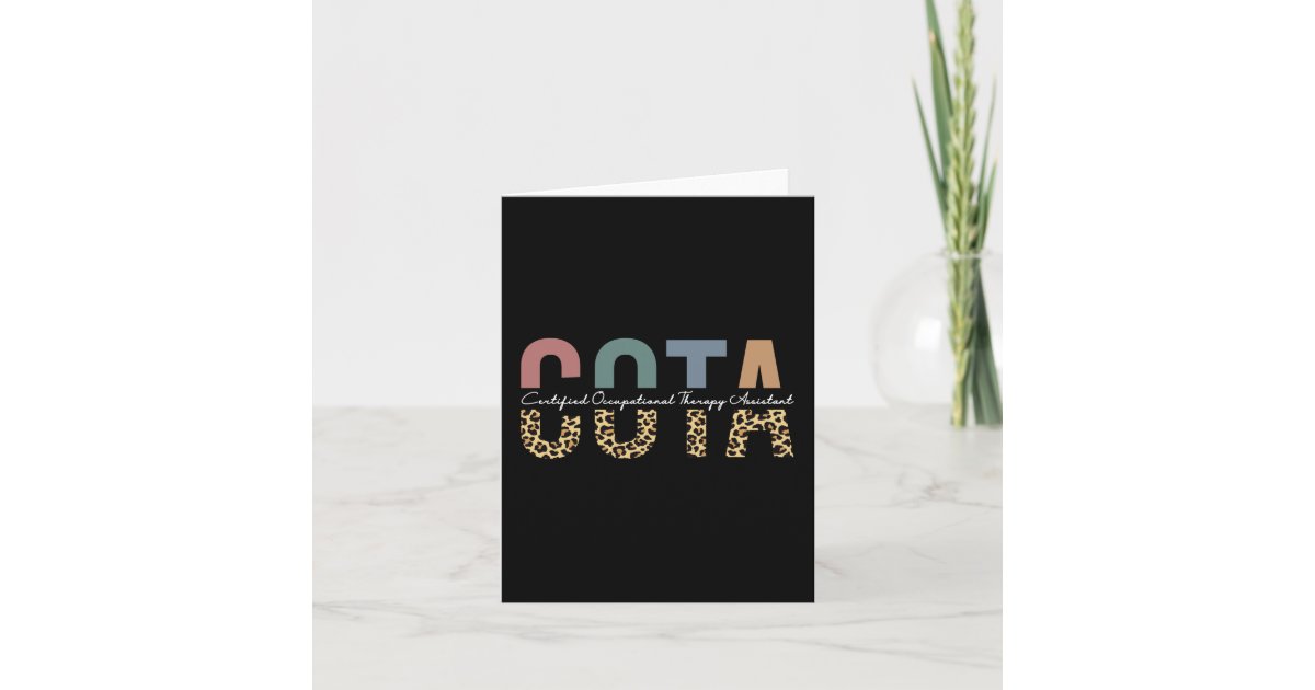 COTA Certified Occupational Therapy Assistant Card | Zazzle