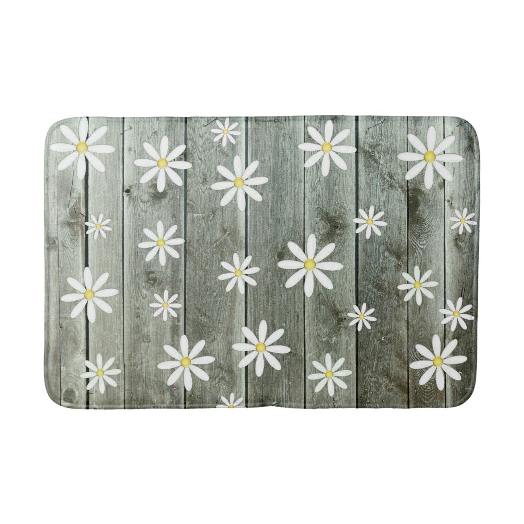 Cottage Daisy Bath Mat | Zazzle