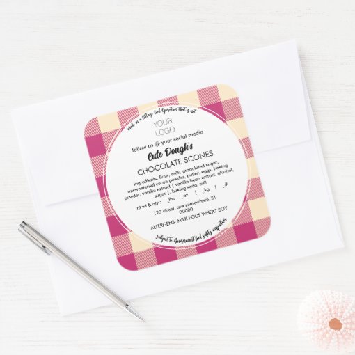 Cottage Food Label Template Sticker | Zazzle