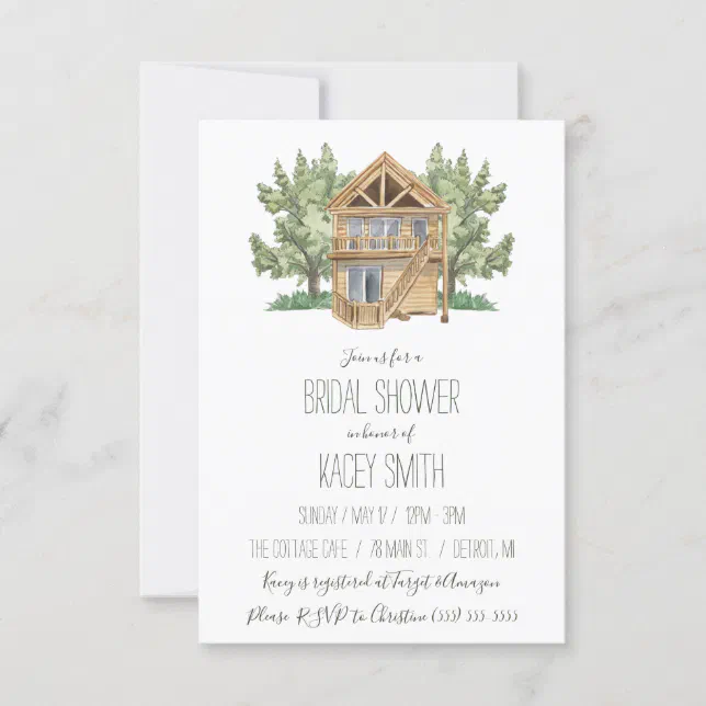 Cottagecore Chalet, Cottage, Garden Bridal Shower Invitation | Zazzle