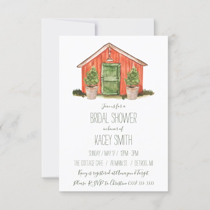 Cottagecore Cottage Shed Garden Bridal Shower Invitation | Zazzle