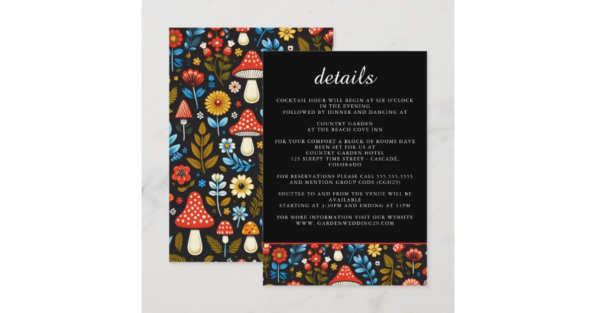 Cottagecore Forest Details Enclosure Card | Zazzle