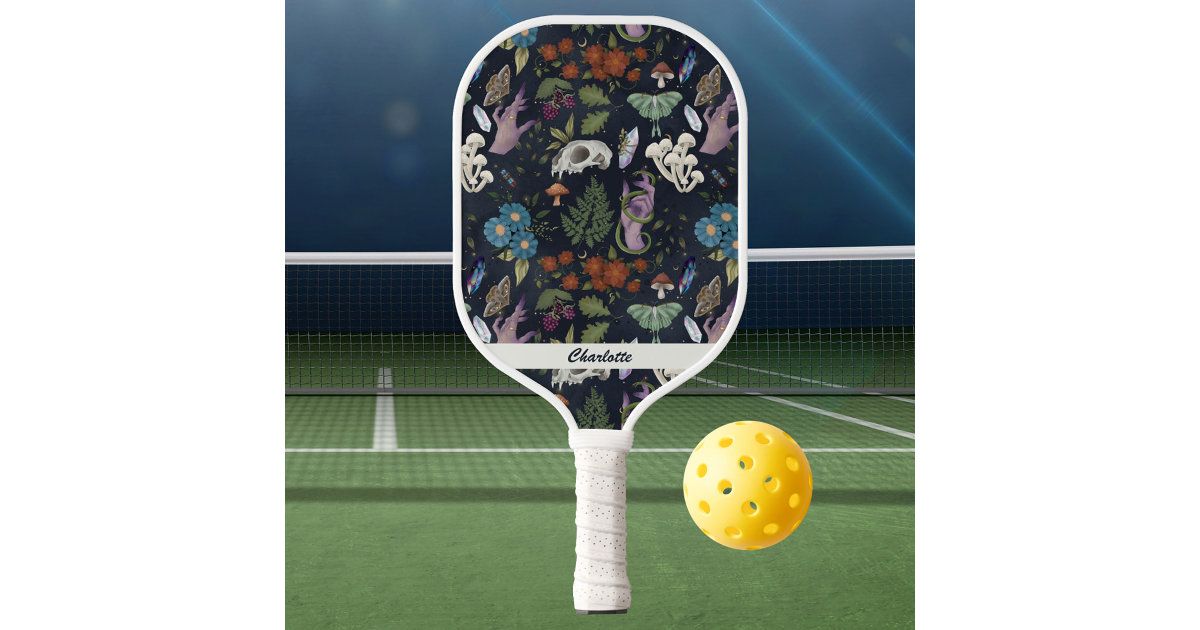 Cottagecore Goth Skull Moth Snake Mushroom Floral Pickleball Paddle ...