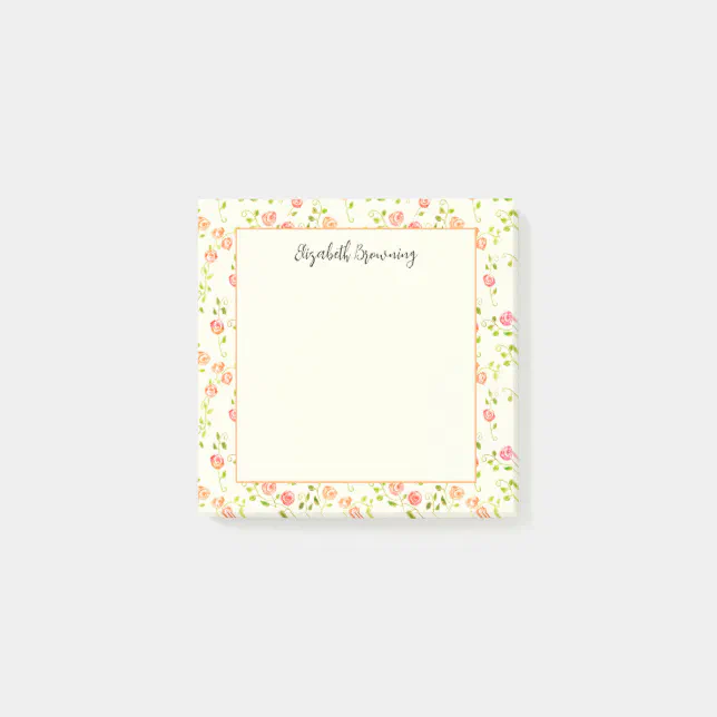 Cottagecore Rose Garden Pretty Hand-Drawn Vintage Post-it Notes | Zazzle