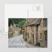 Cottages in Castle Combe text postcard | Zazzle