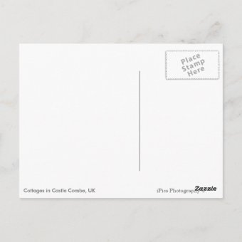 Cottages in Castle Combe text postcard | Zazzle