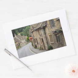 Cottages in Castle Combe, UK rectangle sticker | Zazzle