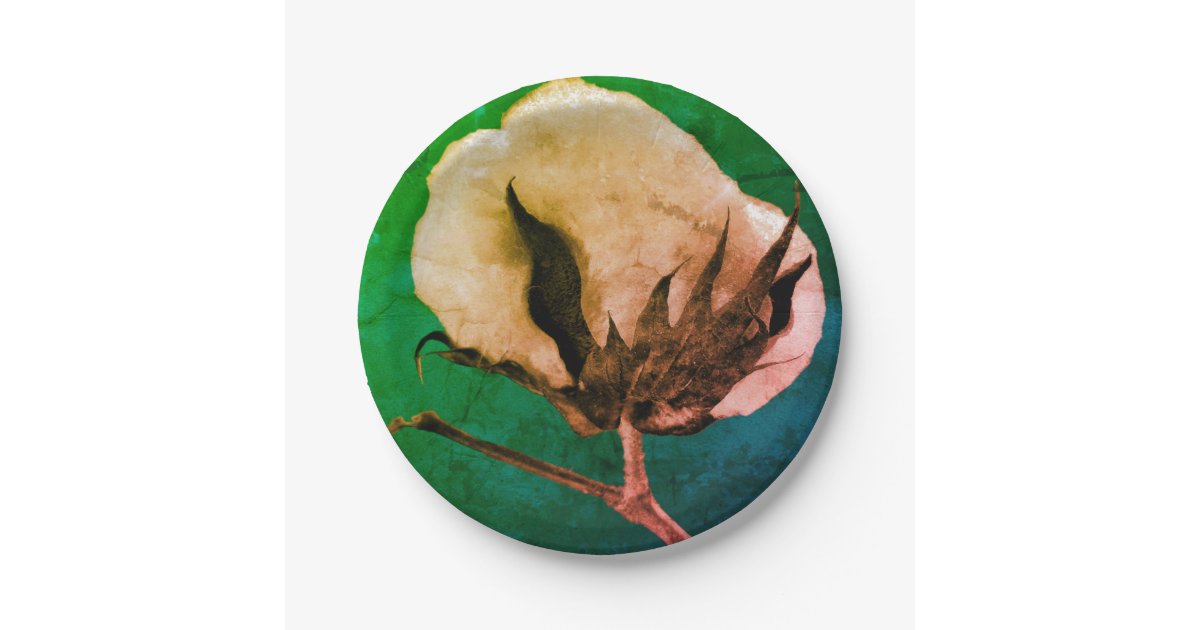 Cotton Boll Paper Plates | Zazzle