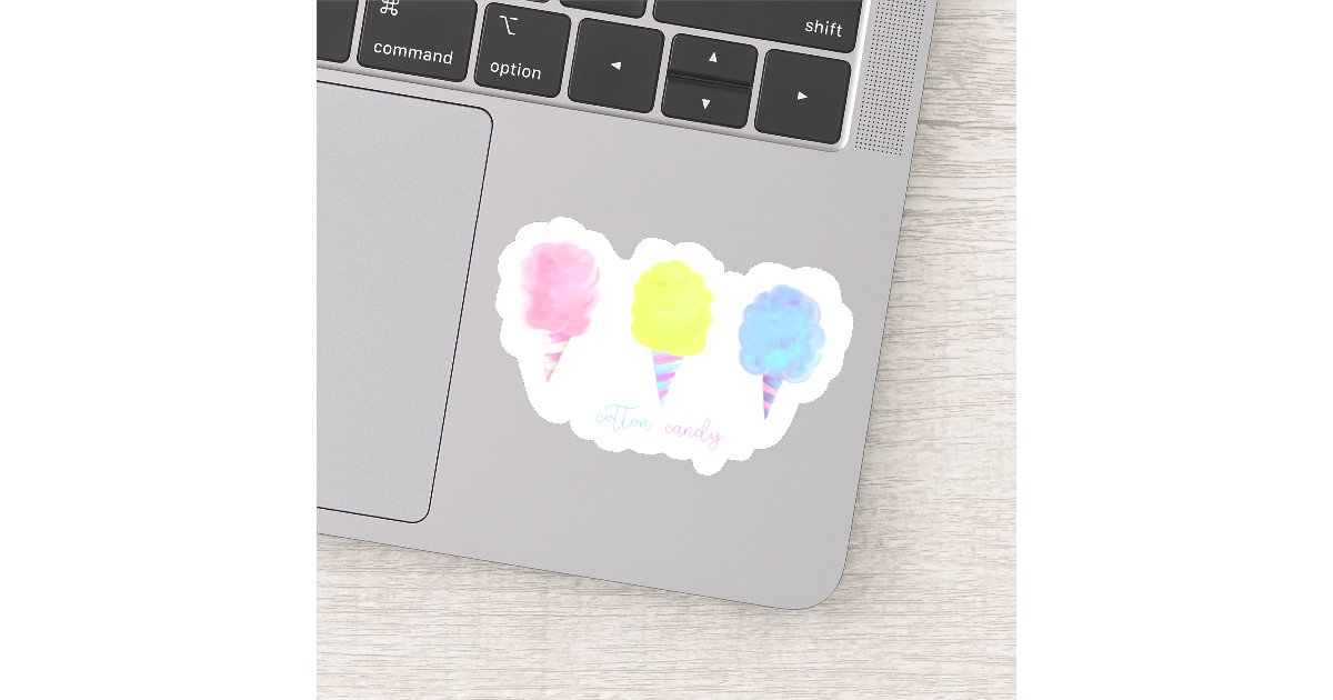 Cotton Candy, Dessert, Treats, Pink cotton candy, Sticker | Zazzle