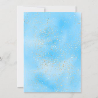 Cotton candy glitter blue watercolor baby shower invitation | Zazzle