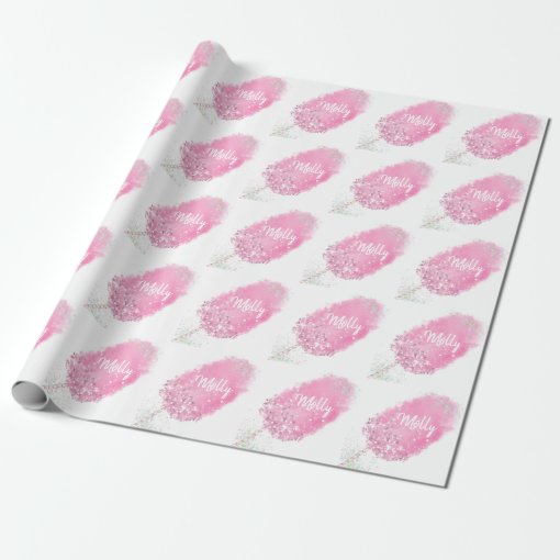 Cotton candy glitter cute pink girly wrapping paper | Zazzle
