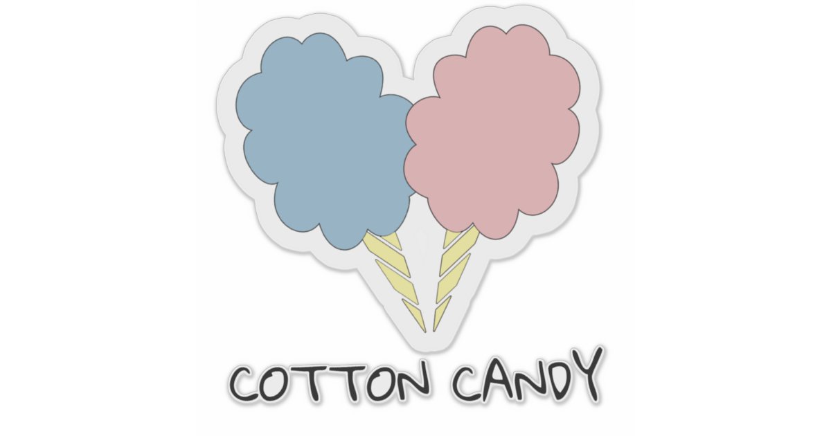 Cotton Candy Pink Blue Sticker | Zazzle