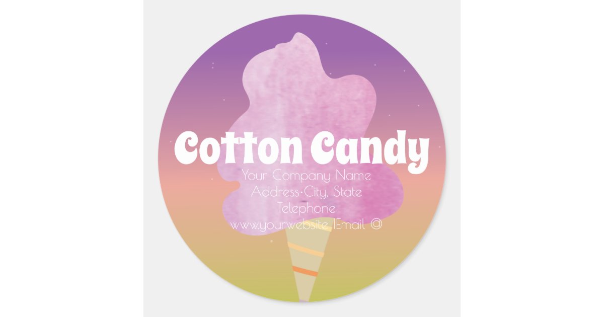 Cotton Candy Shop Ombre Business Label | Zazzle