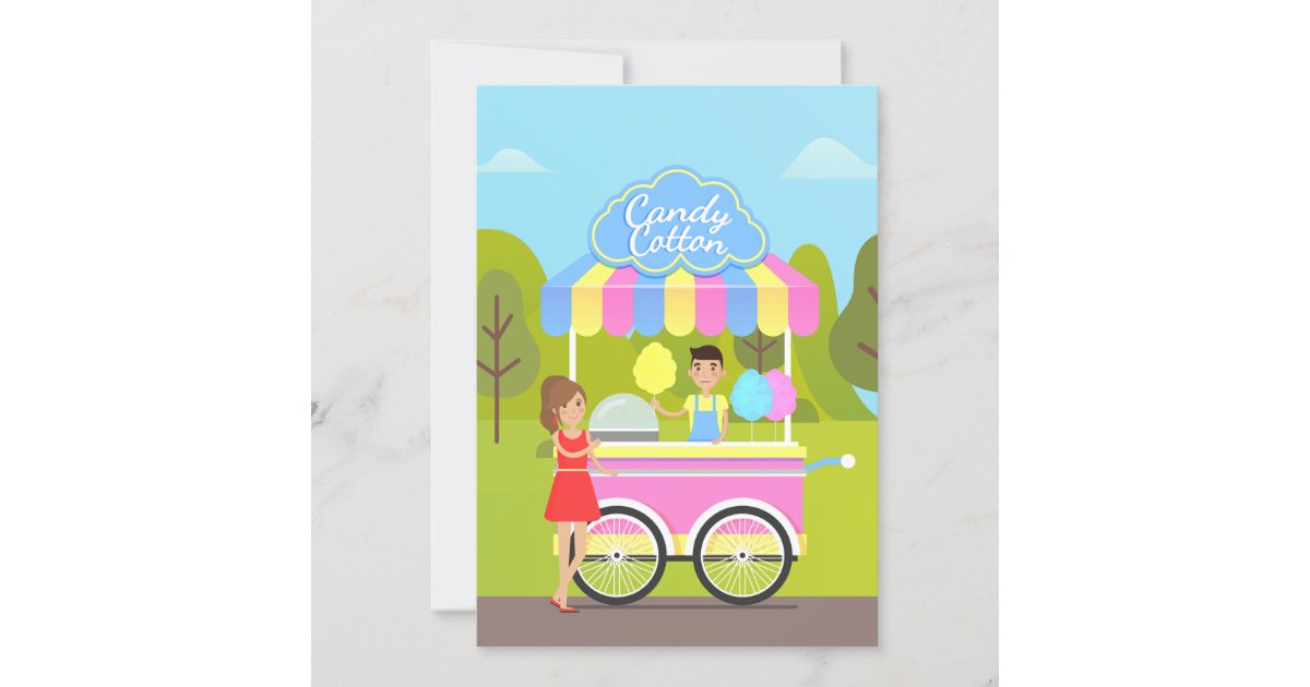 Cotton Candy Street Food Invitation | Zazzle