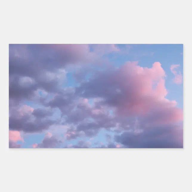 Cotton Candy Sunset Rectangular Sticker | Zazzle