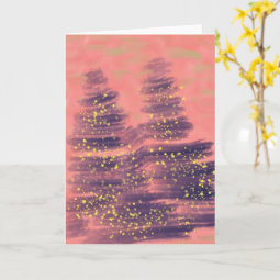 Cotton Candy Winterscape Holiday Art Card | Zazzle