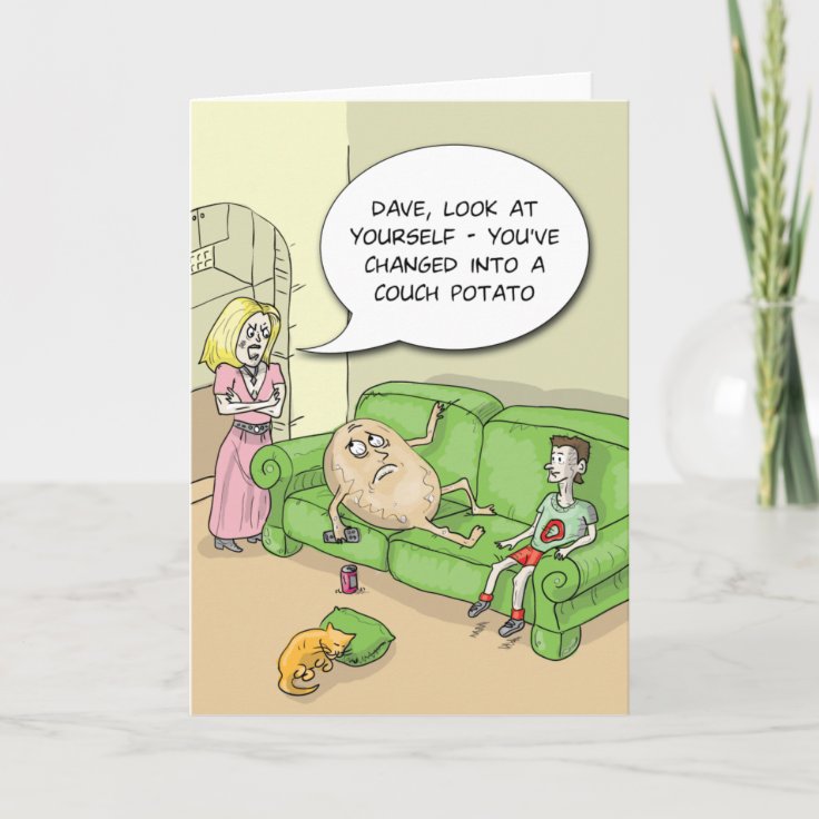 Couch Potato Funny Greeting Card | Zazzle