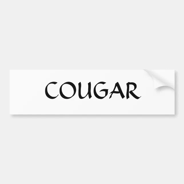 cougar bumper sticker | Zazzle