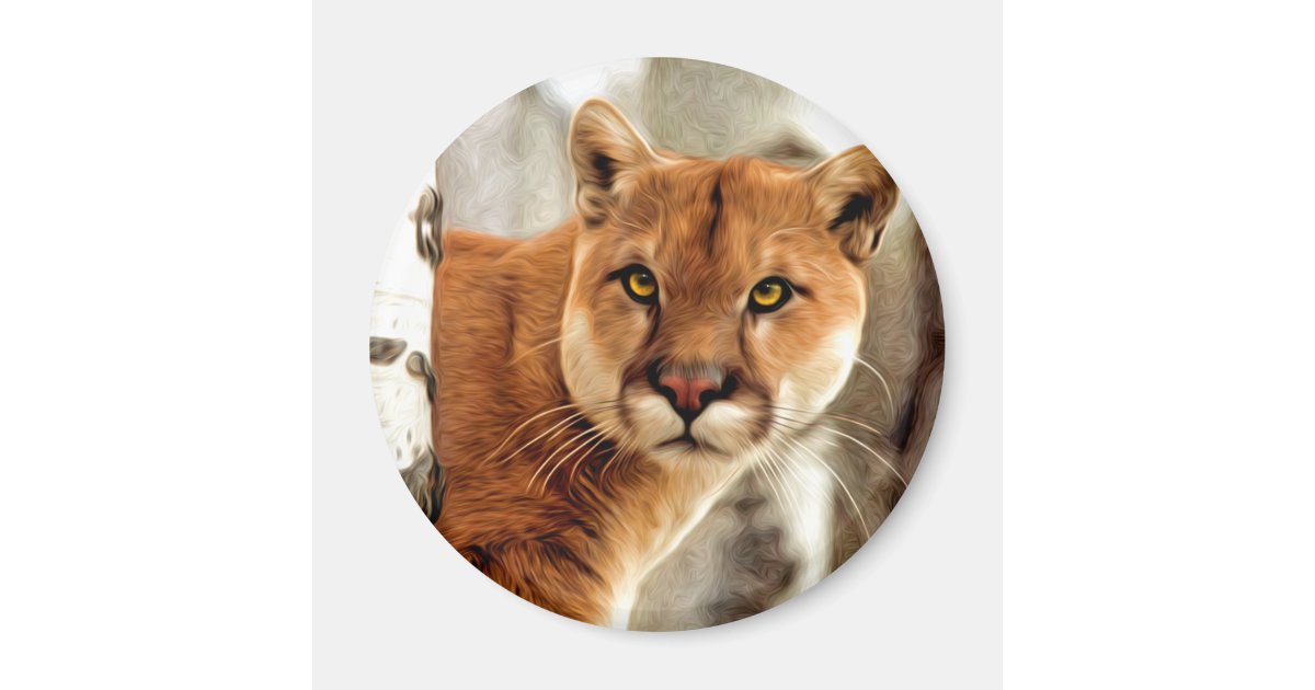 Cougar Photo Painting Magnet | Zazzle