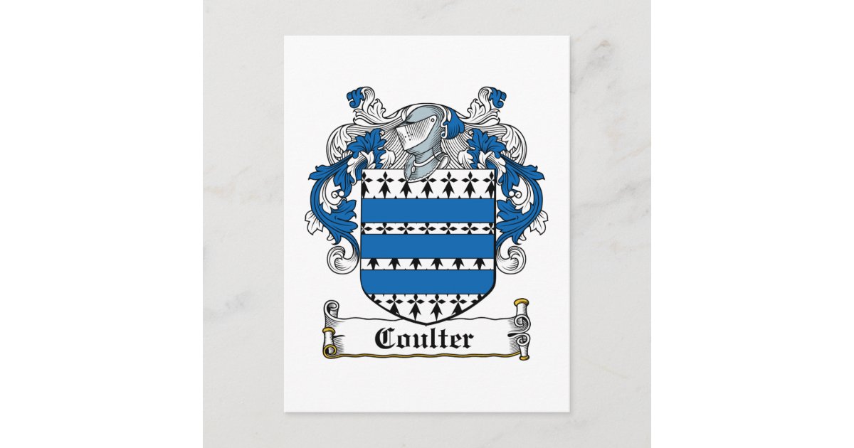 Coulter Family Crest Postcard | Zazzle