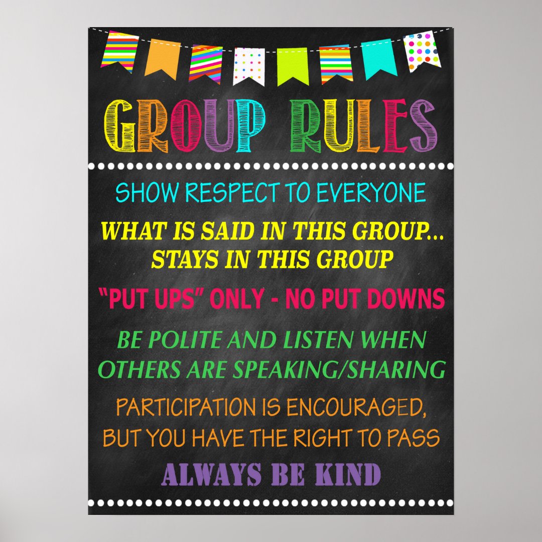 Counseling Group Rules Confidentiality Poster | Zazzle