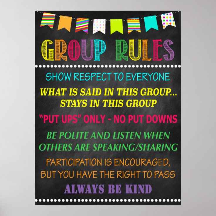 Counseling Group Rules Confidentiality Poster | Zazzle