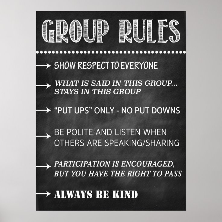Counseling Group Rules Confidentiality Poster | Zazzle