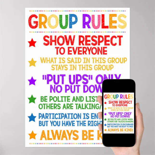 Counseling Group Rules Poster | Zazzle