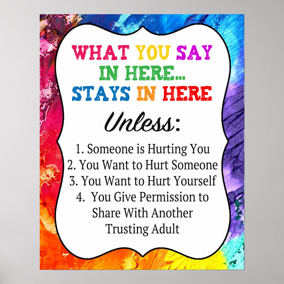 Counseling Office Confidentiality Poster | Zazzle