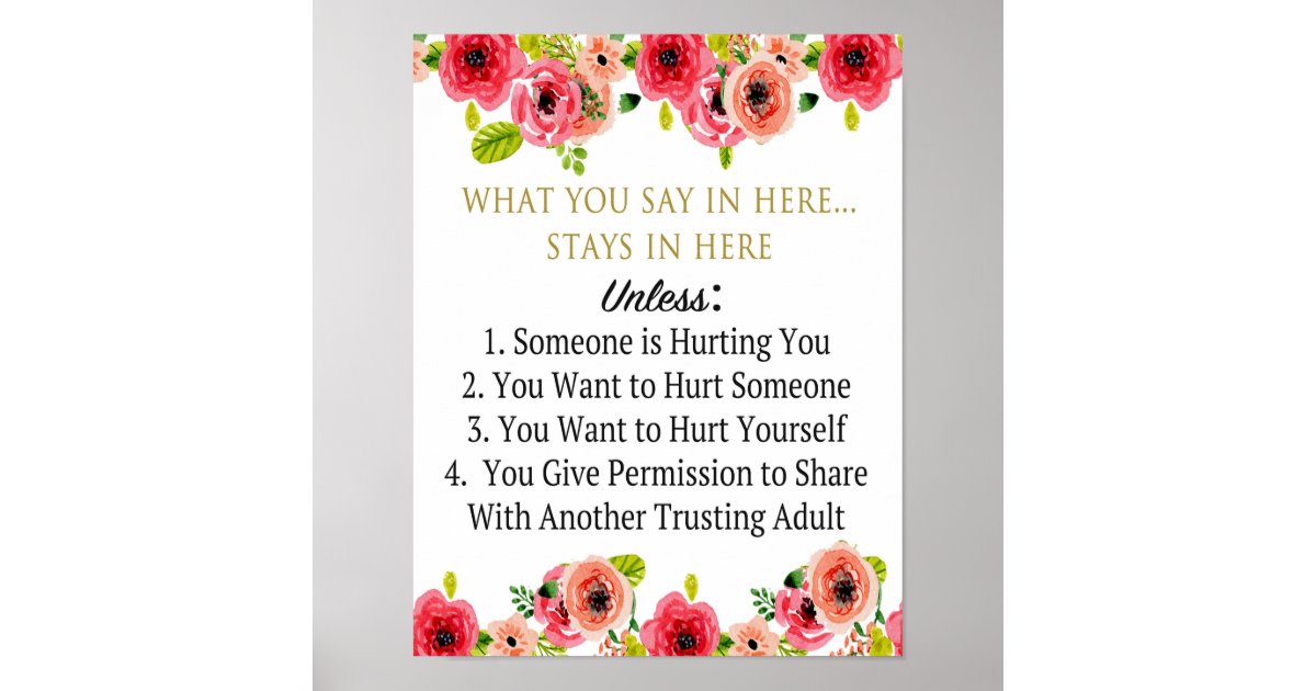 Counseling Office Confidentiality Poster | Zazzle