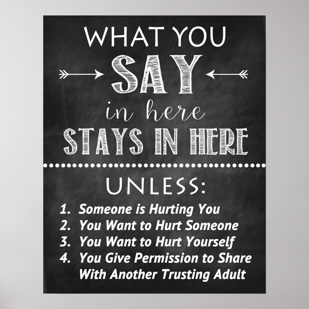 Counseling Office Confidentiality Poster | Zazzle