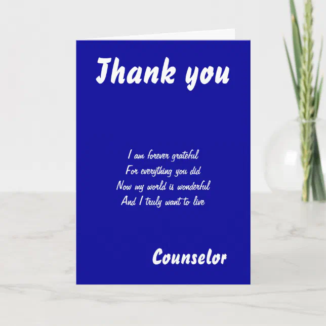 Counselor thank you cards | Zazzle