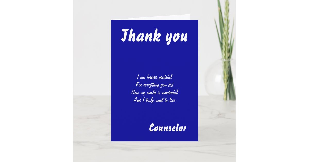 Counselor thank you cards | Zazzle.com