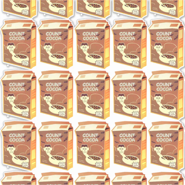 Count Cocoa Cereal Box (sheet) contour stickers | Zazzle