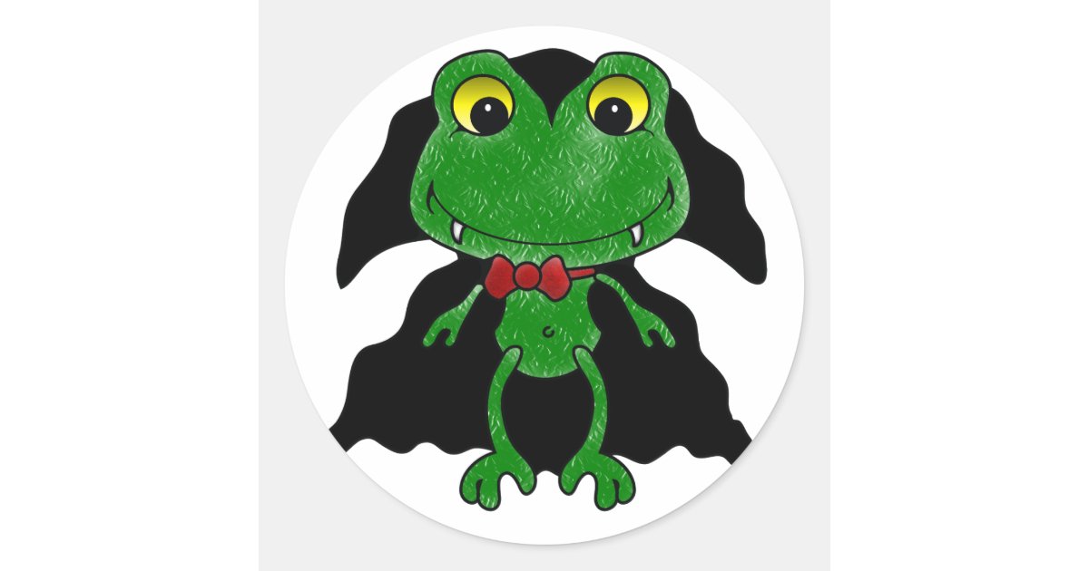 Count Frogula: Cute Vampire Frog Classic Round Sticker | Zazzle