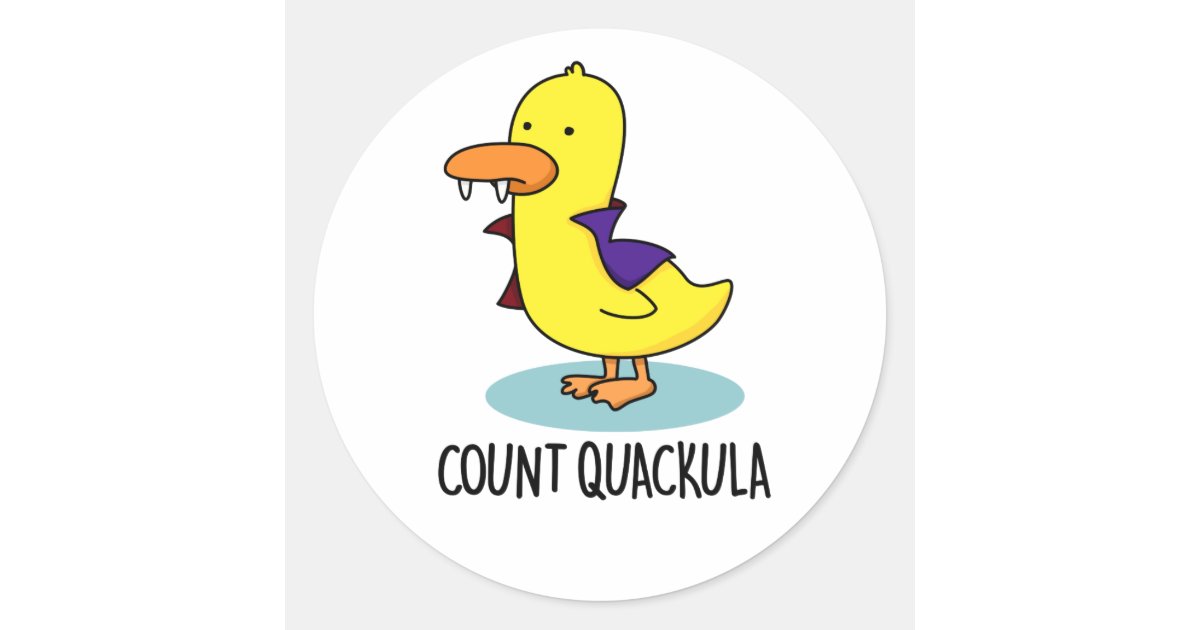 Count Quackula Funny Duck Pun Classic Round Sticker | Zazzle