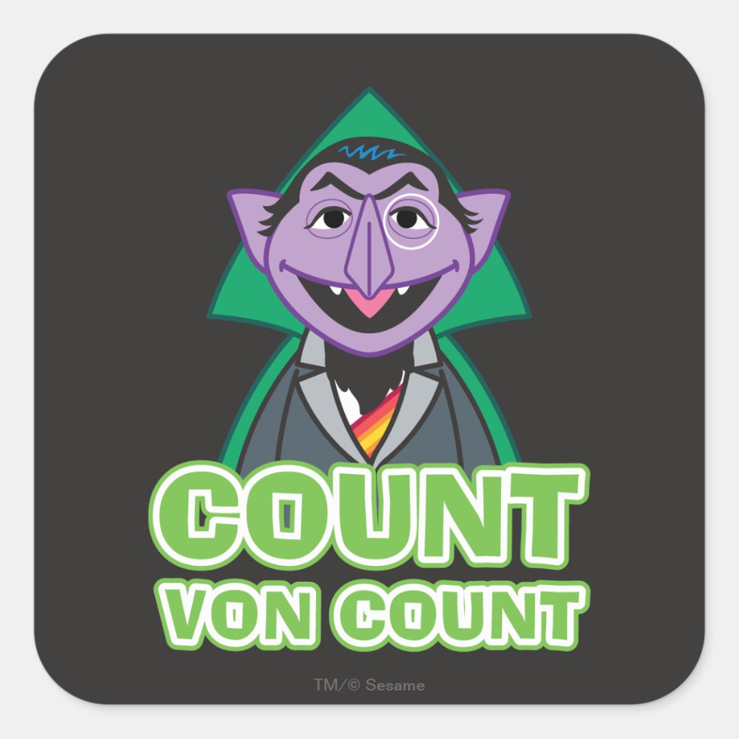 Count von Count Classic Style 2 Square Sticker | Zazzle