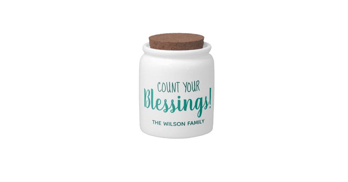 Count Your Blessings Personalized Blessing Jar | Zazzle